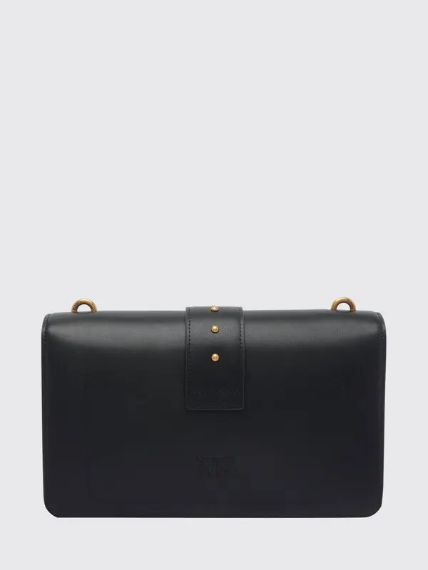 Pinko Leather Shoulder Bag With Gold Tone Hardware