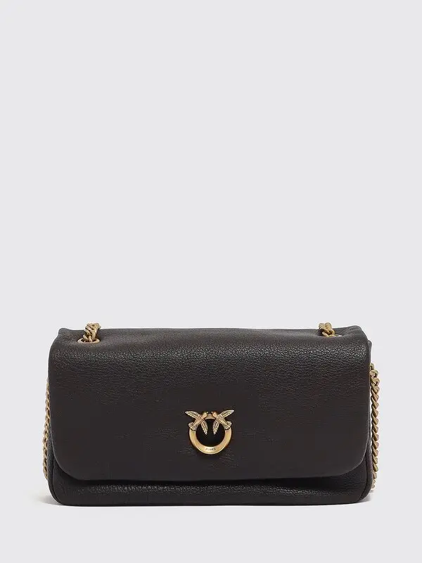 Pinko Natural Grain Monogram Shoulder Bag - Brown