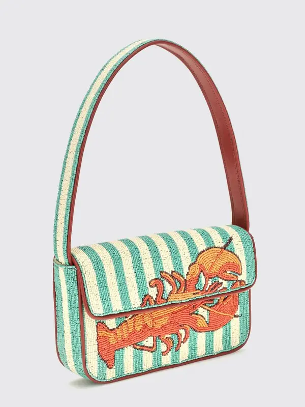 Staud Tommy Beaded Shoulder Bag - Lobster