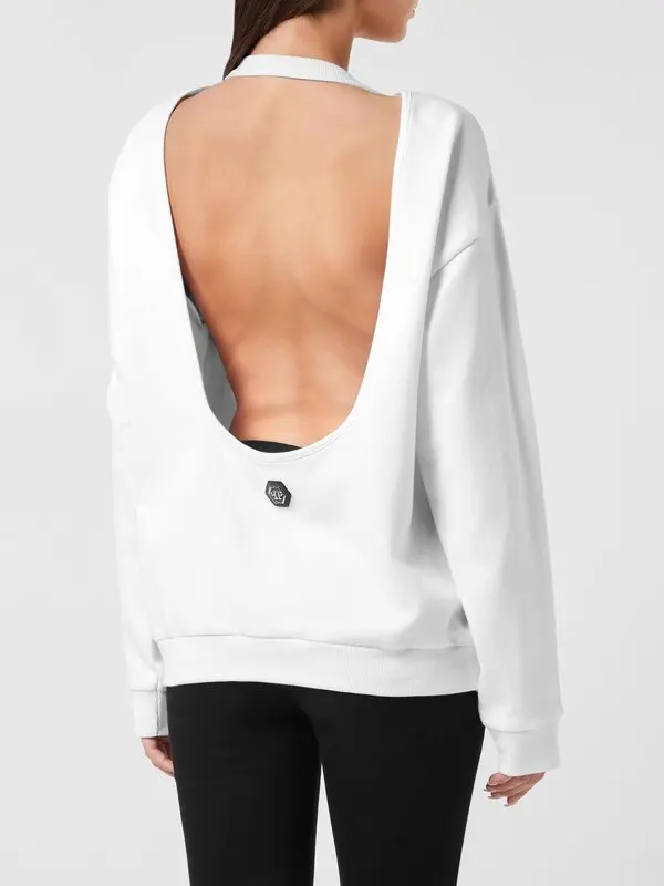 Philipp Plein Teddy Bear Embellished Cotton Sweatshirt