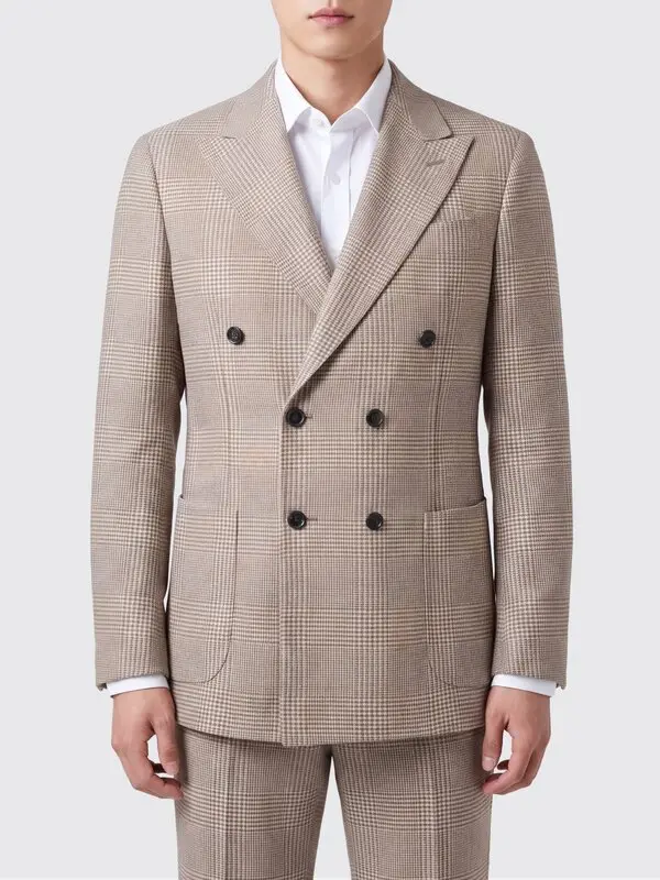 SARTORIO NAPOLI Double Breasted Plaid Blazer