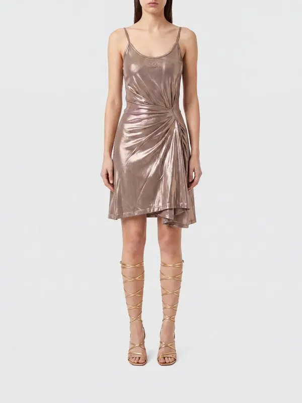 DIESEL® Metallic Draped Mini Dress