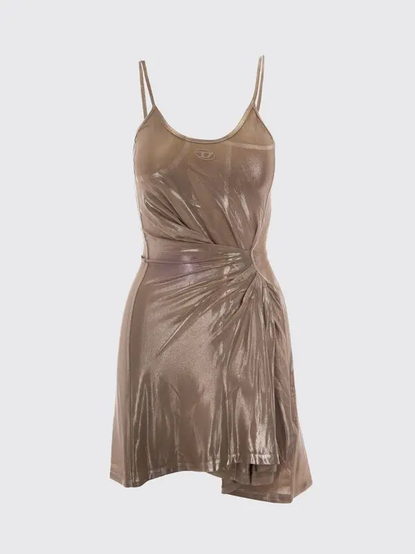 DIESEL® Metallic Draped Mini Dress