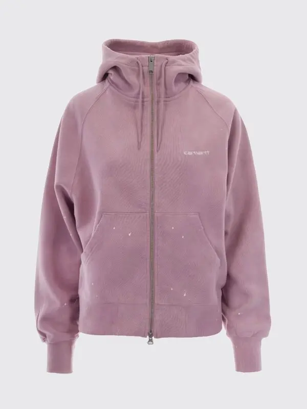 Carhartt Work In Progress Abstract Print Cotton Zip-up Hoodie - Pink