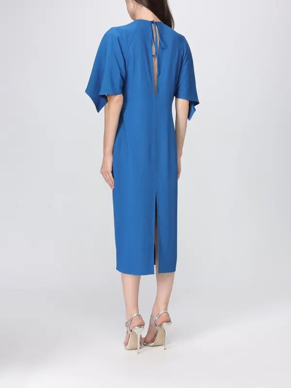 Stella McCartney Crêpe Midi Tunic Dress With Teardrop Back - Blue