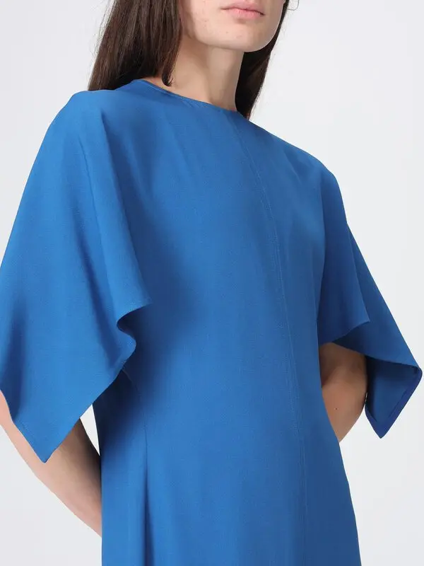 Stella McCartney Crêpe Midi Tunic Dress With Teardrop Back - Blue