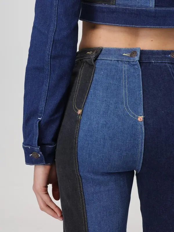 Moschino Paneled Wide Leg Jeans