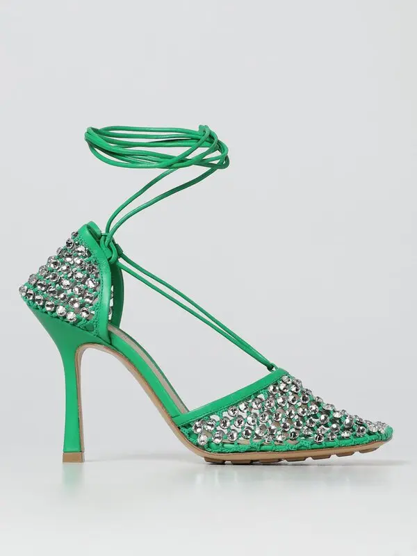 Bottega Veneta Sparkle Stretch Lace-up Sandals