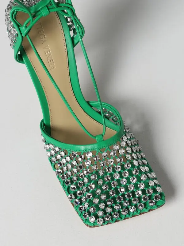 Bottega Veneta Sparkle Stretch Lace-up Sandals