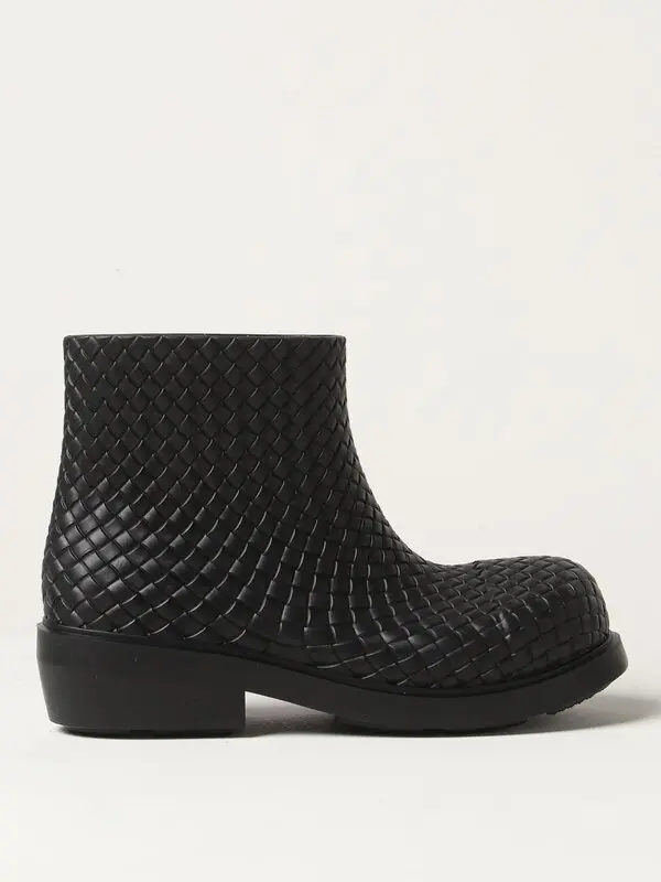 Bottega Veneta Fireman Ankle Boots In Woven Rubber