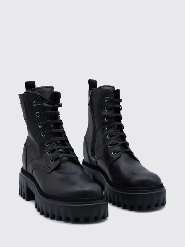 Hogan Smooth Calfskin Combat Boots