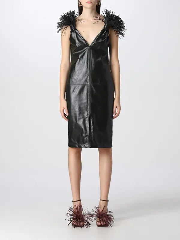 Bottega Veneta Embellished Leather Dress