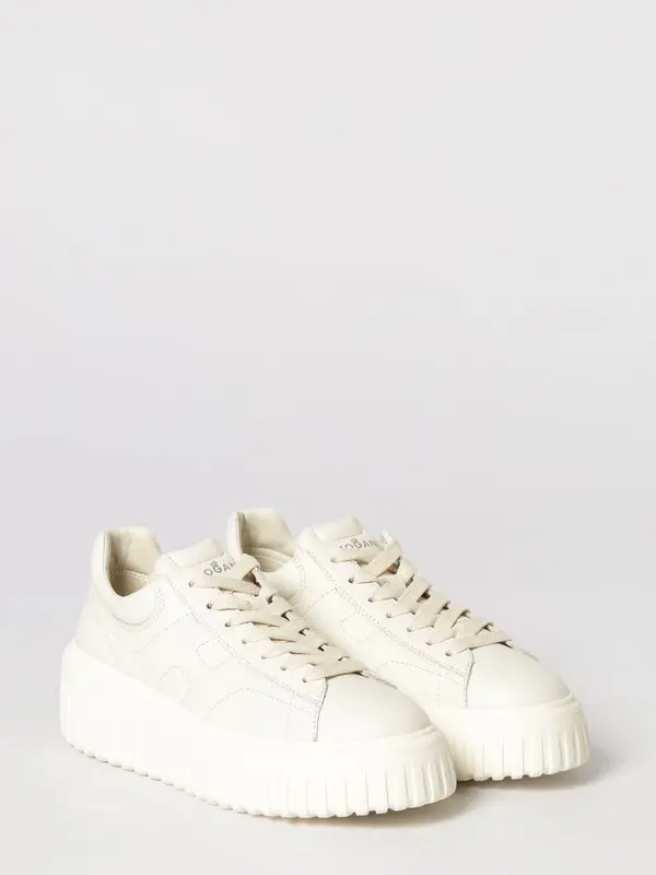 Hogan H-stripes Sneakers In Nappa Leather - Ivory