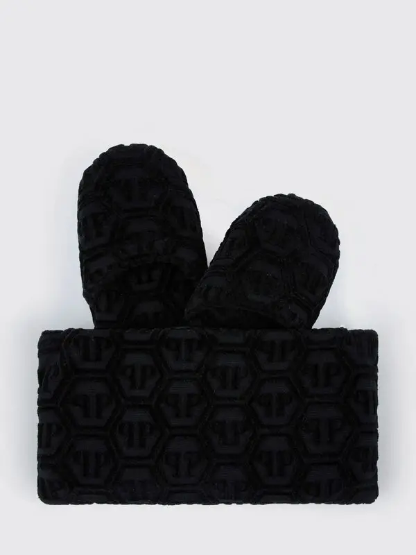 Philipp Plein Monogrammed Loungewear Lifestyle Slippers - Black