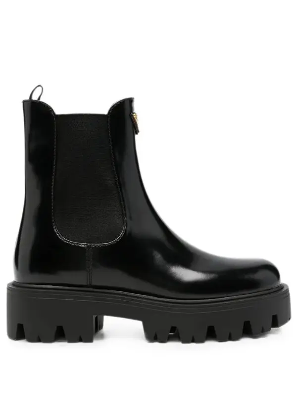 Prada Brushed Leather Ankle Boots