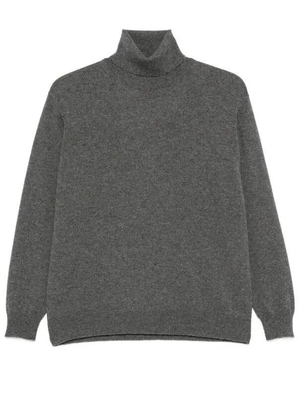 Brunello Cucinelli High Neck Cashmere Sweater With Jewel