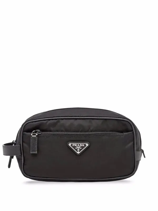 Prada Re-nylon And Saffiano Leather Travel Pouch