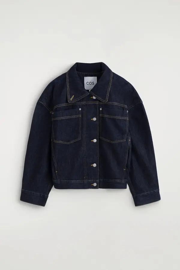 Cos Mock-neck Denim Jacket - Indigo