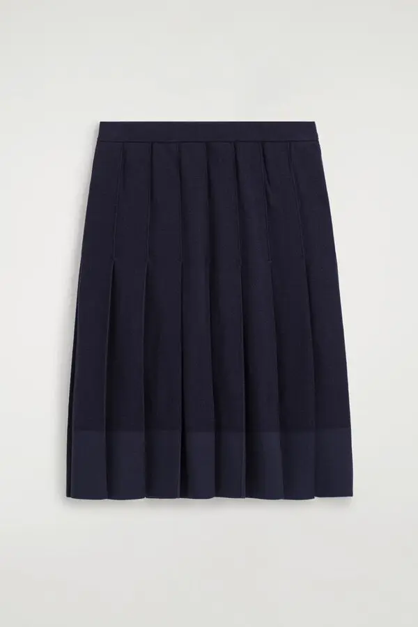 Cos Pleated Merino Wool Midi Skirt