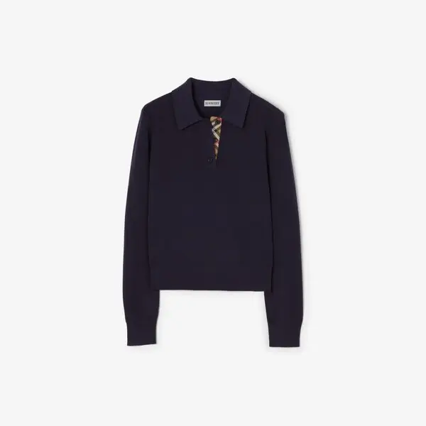 Burberry Long-sleeve Wool Polo Shirt