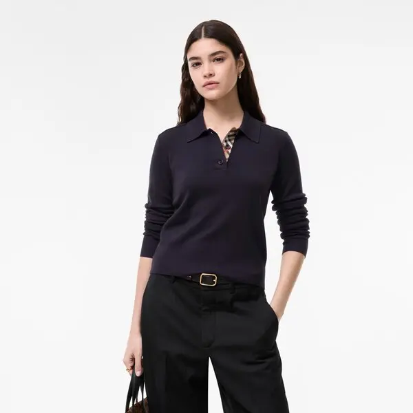 Burberry Long-sleeve Wool Polo Shirt