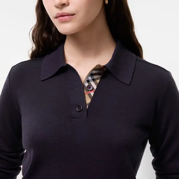 Burberry Long-sleeve Wool Polo Shirt