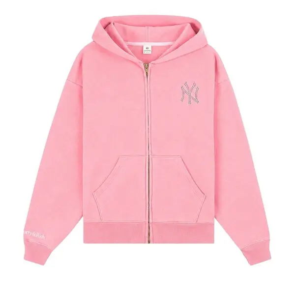 SPORTY & RICH Yankees Krystal Zip Hoodie