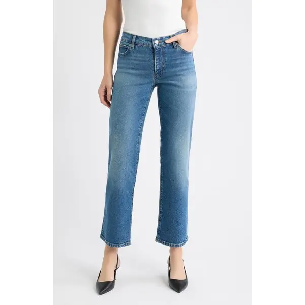 FRAME Cigarette Crop Straight Leg Jeans - Finch