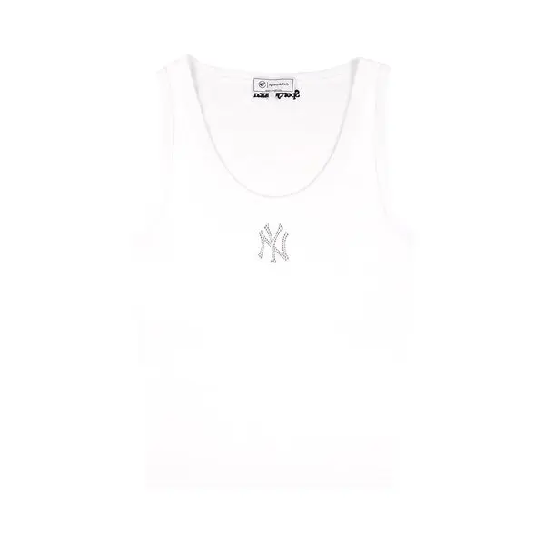 SPORTY & RICH Yankees Embellished Cropped Tank - White