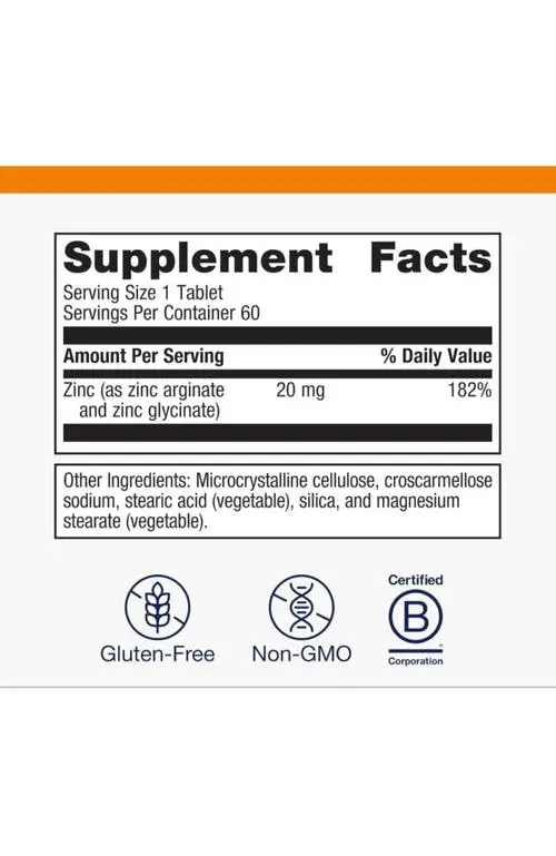 METAGENICS Zinc A.g. Highly Absorbable Immune Support Supplement 60 Tablets
