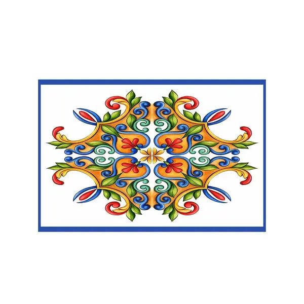 DHARA SHETH, DUBAI Blue / White Majolica Mosaic Resort Cotton Sarong Blue ,white Multicolor