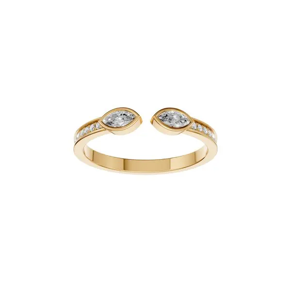 AYA FINE JEWELRY 0.34 Ctw Marquise Lab Grown Diamond Open Bypass Ring In 14k Gold - Yellow