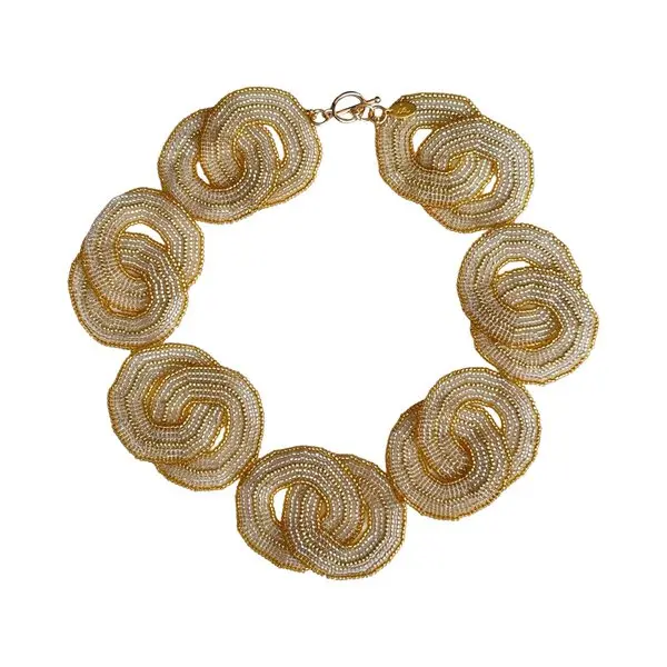 ILIANA ARRAZOLA Gold And Silver Beaded Necklace