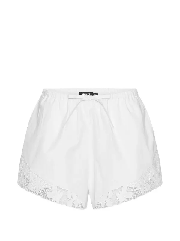 ROTATE BY BIRGER CHRISTENSEN Floral Lace Cotton Drawstring Mini Shorts