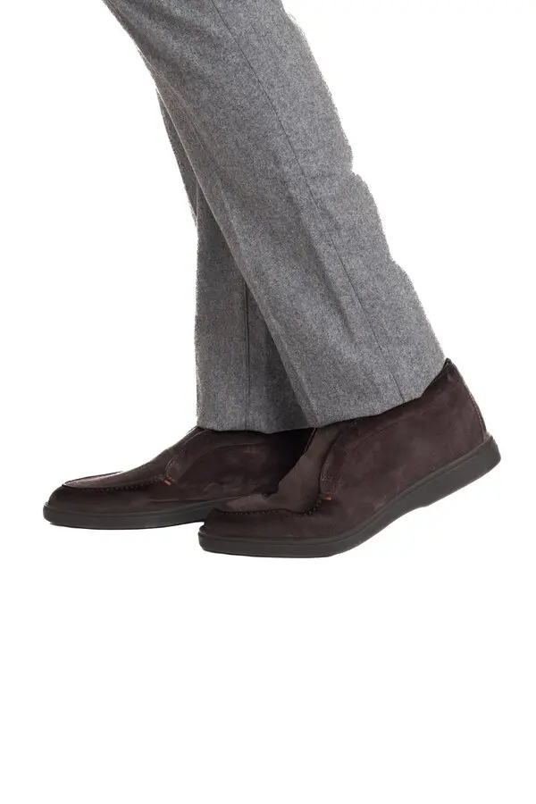 Santoni Suede Desert Boot With Fur - Grey