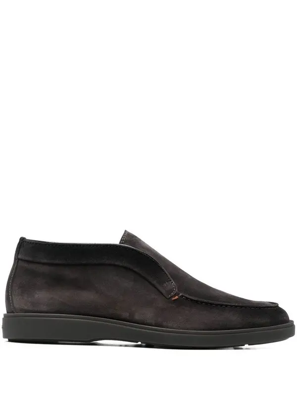 Santoni Suede Desert Boot With Fur - Grey