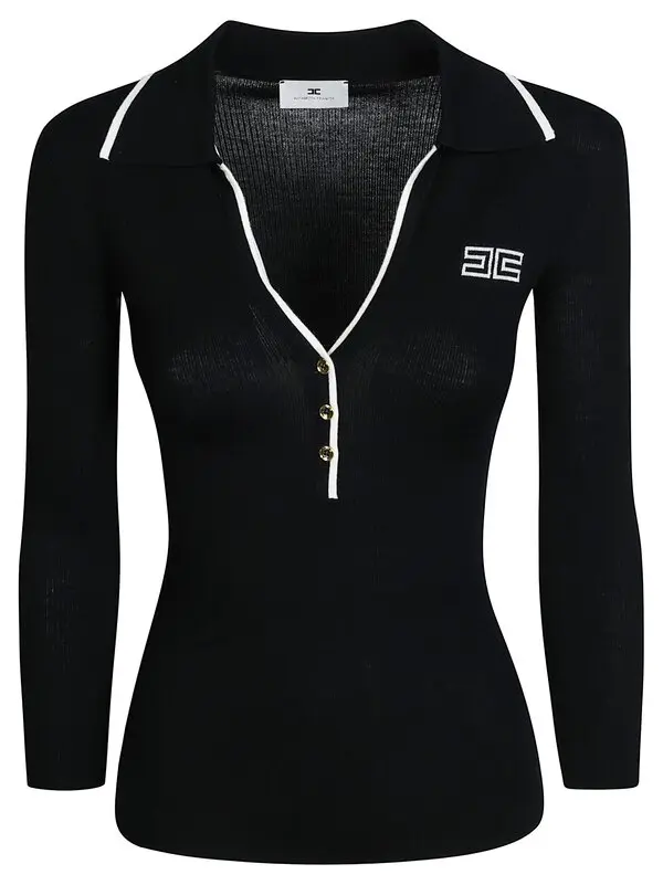 Elisabetta Franchi Knit Polo Sweater