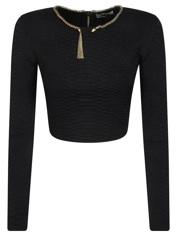 Elisabetta Franchi Knit Polo Sweater - Nero