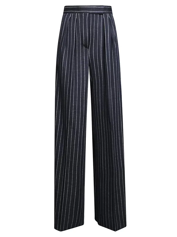 Max Mara Chalk-stripe Straight-leg Pants