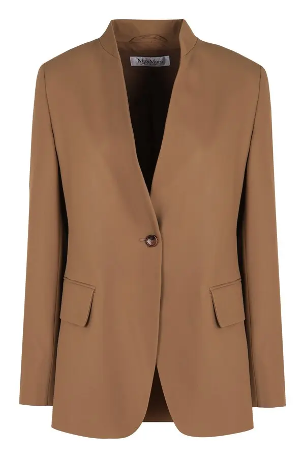 Max Mara Segnale Single-breasted One-button Cotton Jacket - Brown