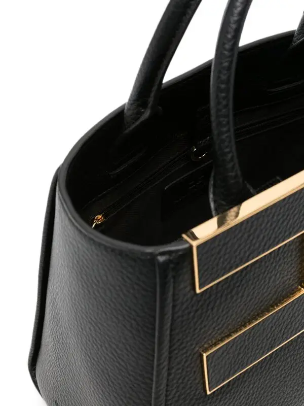 Elisabetta Franchi Faux Leather Tote Bag With Gold Tone Accents