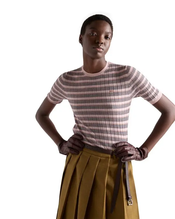Prada Striped Cashmere And Silk Sweater