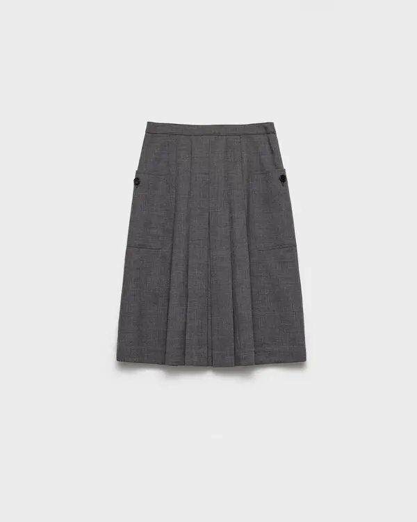 Prada Rush Stitch Pleated Skirt