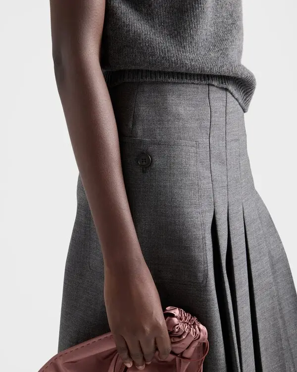 Prada Rush Stitch Pleated Skirt