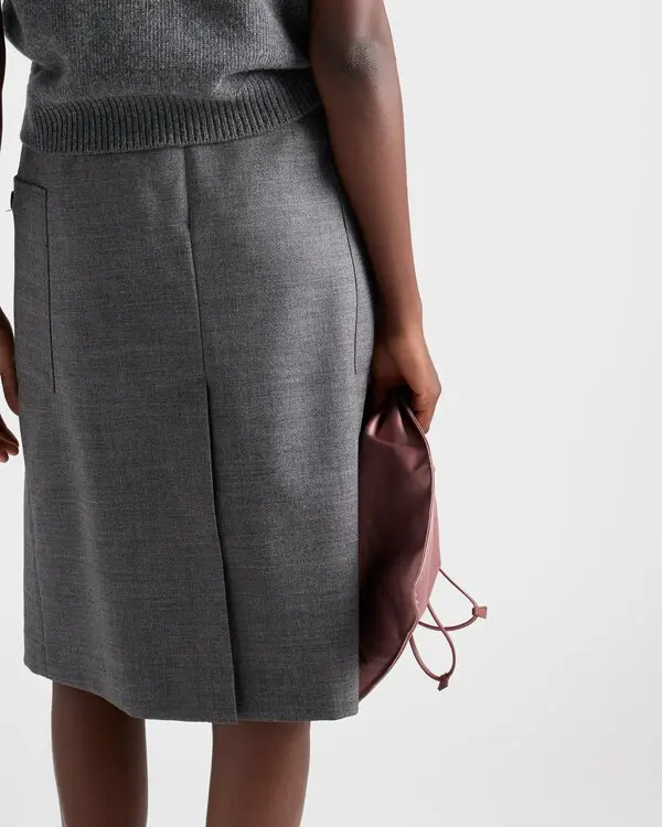 Prada Rush Stitch Pleated Skirt