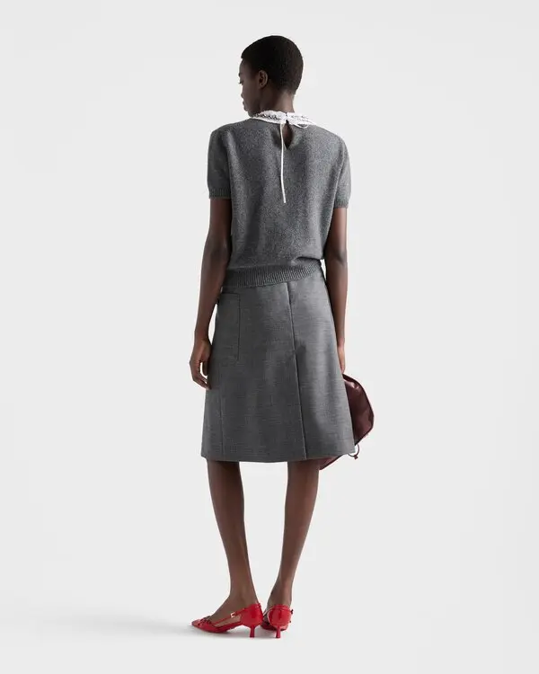 Prada Rush Stitch Pleated Skirt