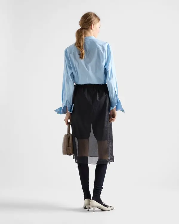 Prada Cotton Organdy Midi-skirt