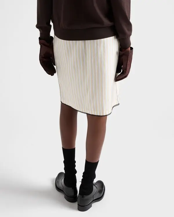 Prada Striped Skirt With Appliqu