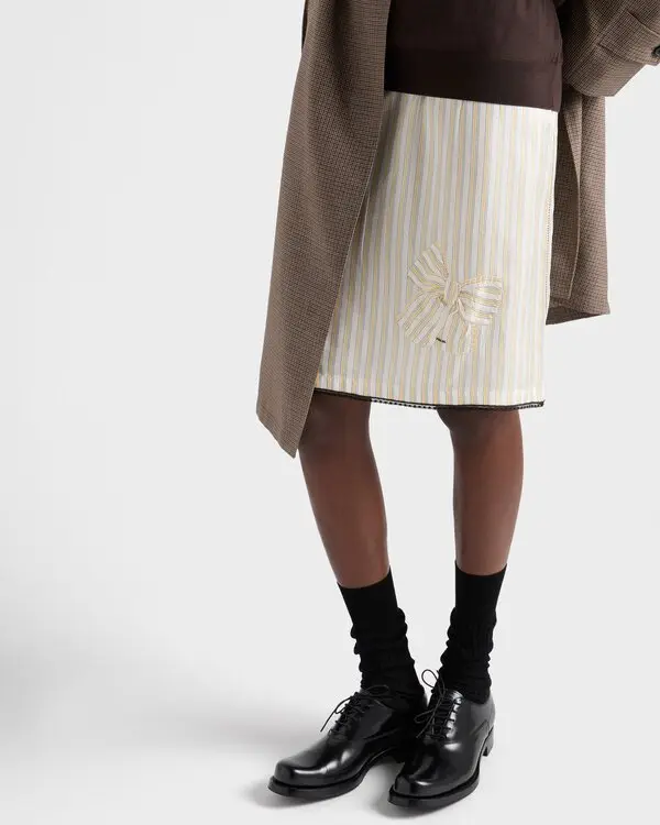 Prada Striped Skirt With Appliqu