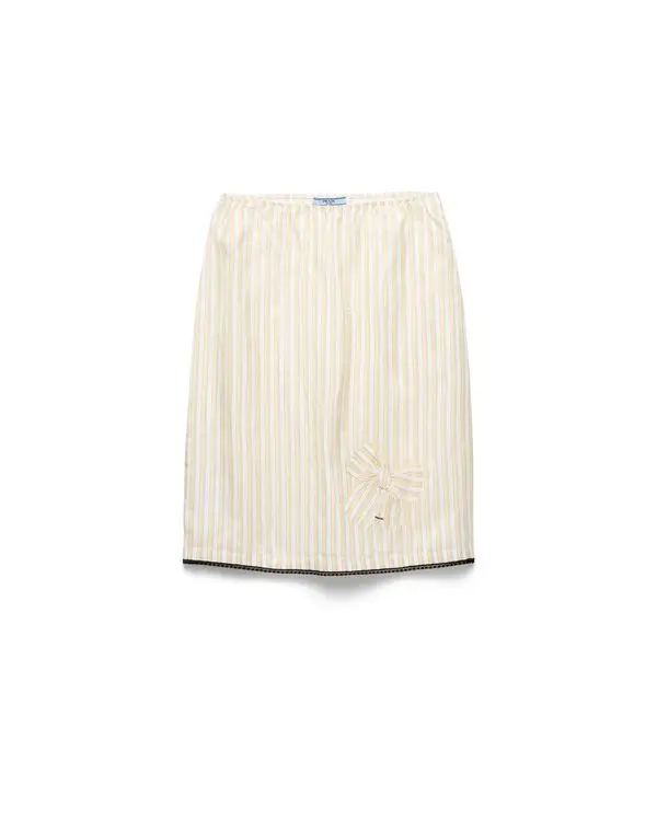 Prada Striped Skirt With Appliqué Bow Detail
